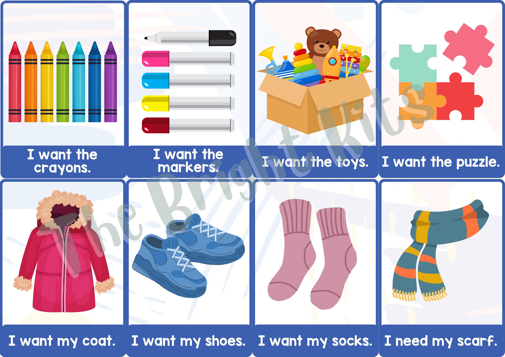 Visual Support Communication Cards Set 72 Cards Language Development ...