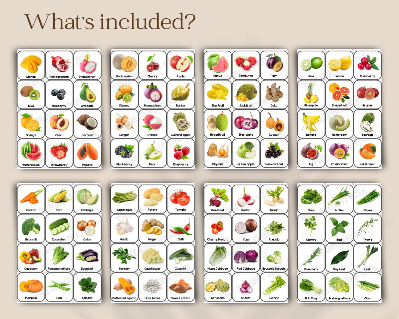 Fruits and Vegetables Real Picture Cards 96 Cards L Autism Visual Aid ...