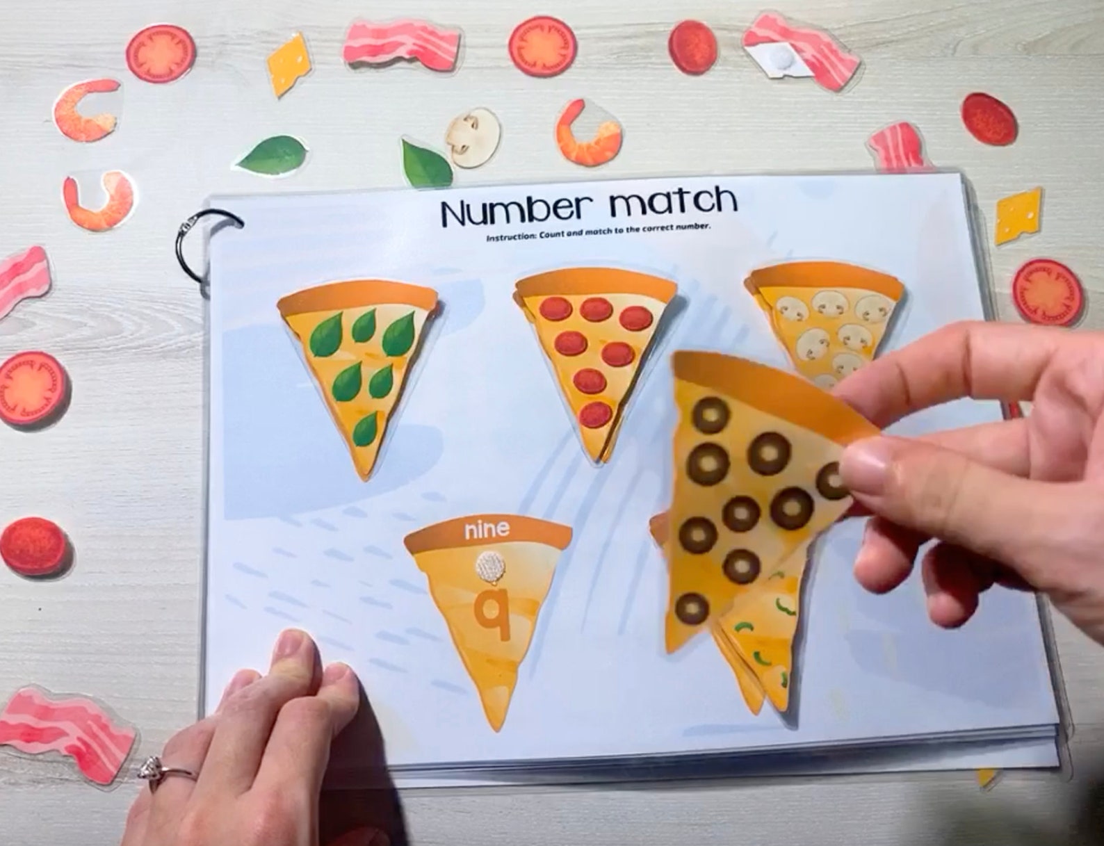 Pizza Count and Match A4 Printable Busy Booklet Number - Etsy UK