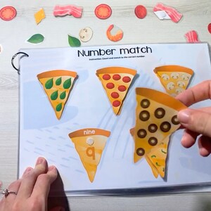 Pizza Count and Match A4 Printable Busy Booklet | Number Matching 1-10 ...