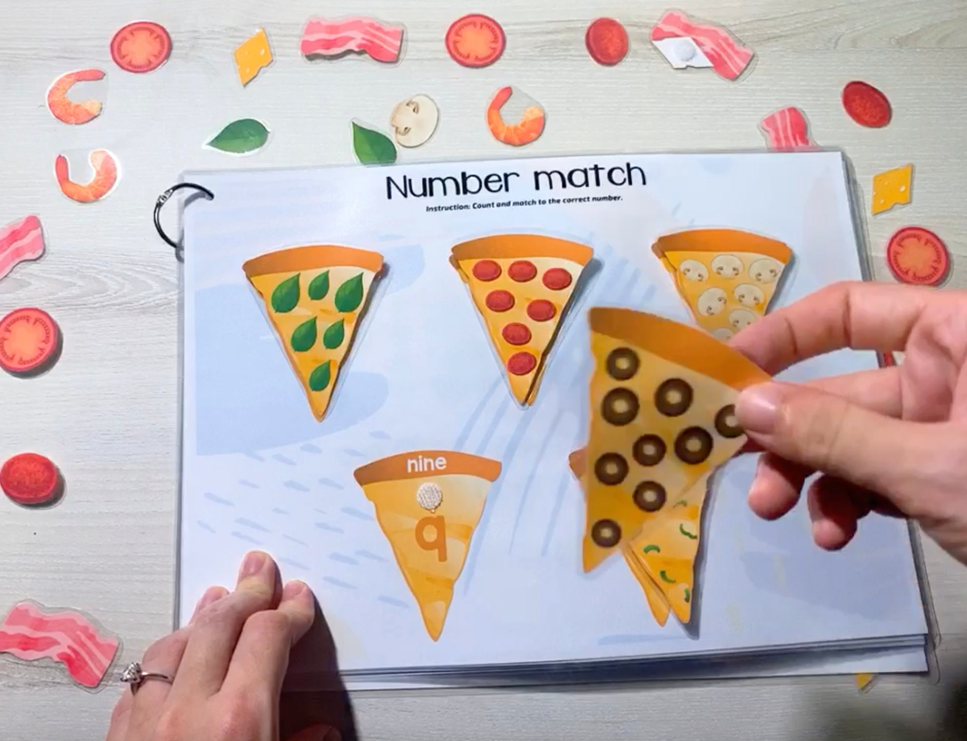 Pizza Count and Match A4 Printable Busy Booklet Number Matching 1-10 ...