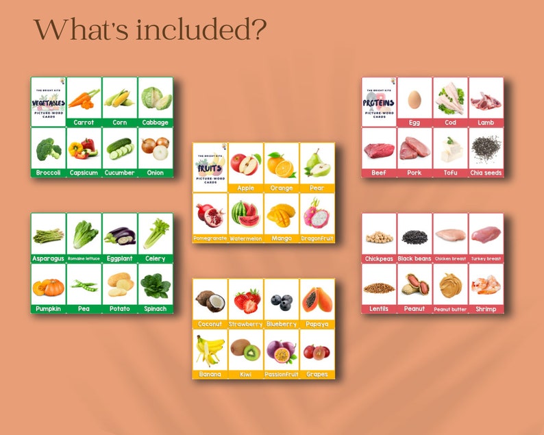 Food Groups Printable Picture-word Cards Set (90 Cards) | Real Picture ...