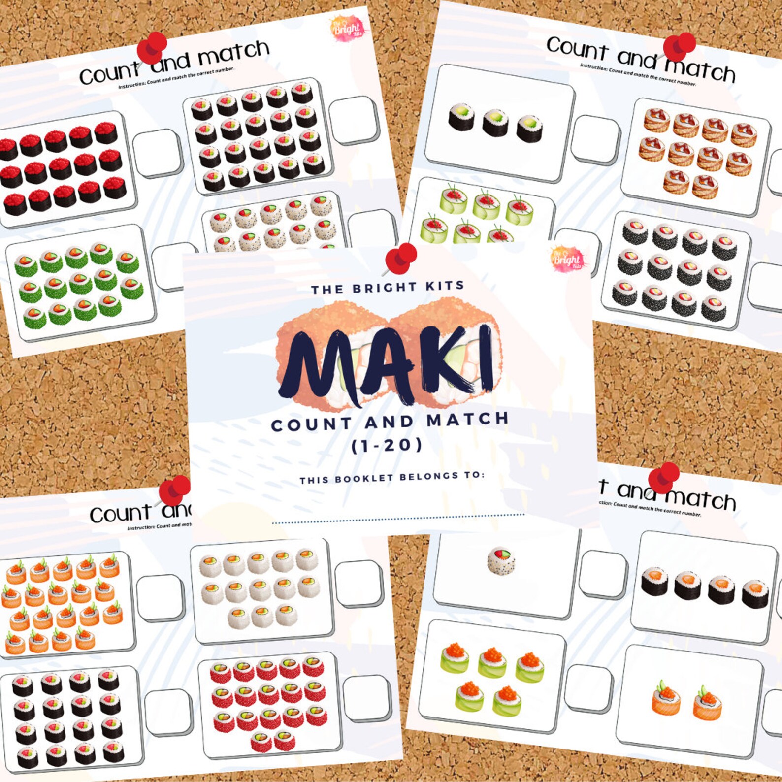 Maki Count and Match A4 Printable Busy Booklet | Number Matching 1-20 ...
