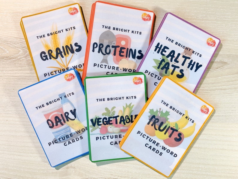 Food Groups Printable Picture-word Cards Set (48 Cards) | Food ...