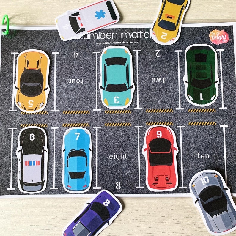 Parking Number Match A4 Printable Busy Booklet | Number Matching 1-20 ...