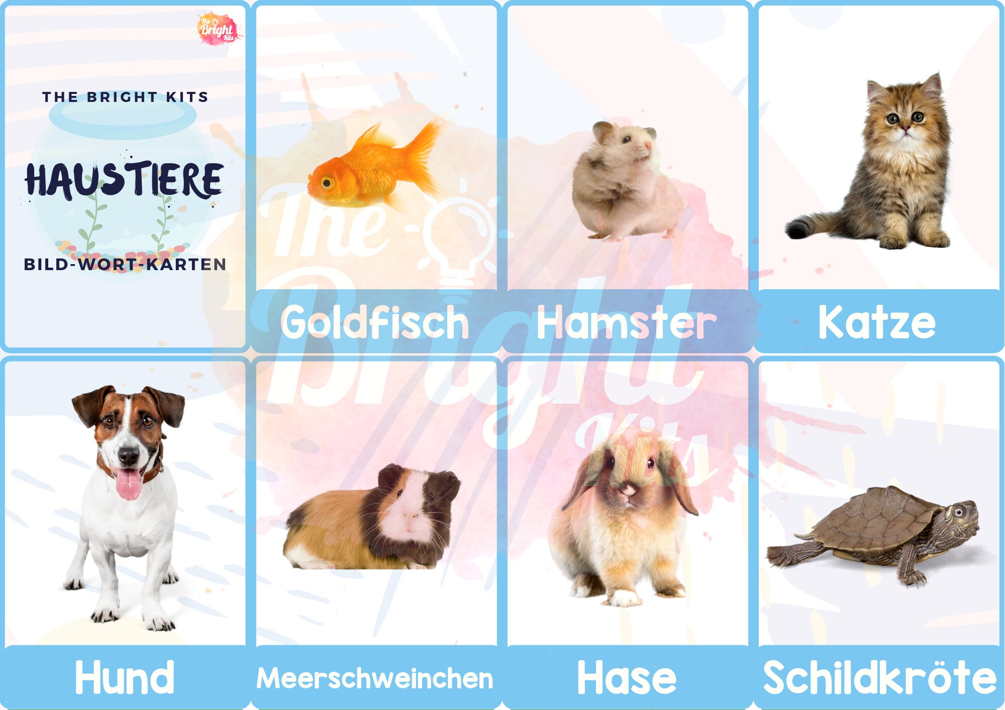 Animal Printable Picture-word Cards Set in German (48 Cards) | Animal ...