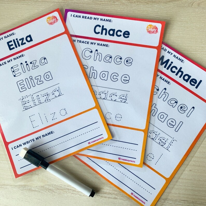 Custom Name Tracing Card A5 Printable | Personalised Handwriting ...
