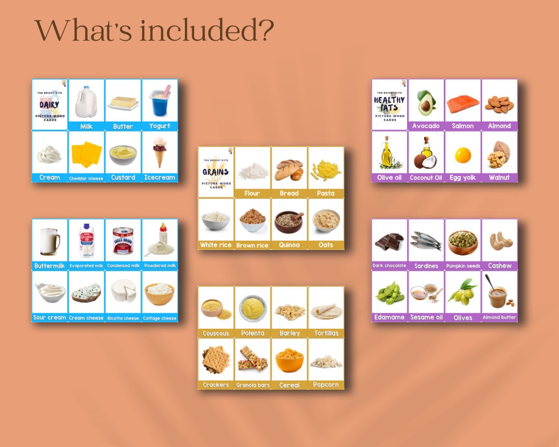 Food Groups Printable Picture-word Cards Set (90 Cards) | Real Picture ...