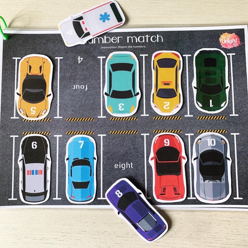 Parking Number Match A4 Printable Busy Booklet | Number Matching 1-20 ...