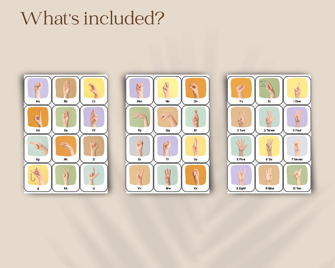 ASL Letters and Numbers Real Picture Pecs Cards Set 36 Cards - Etsy