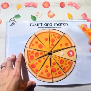 Pizza Count and Match A4 Printable Busy Booklet | Number Matching 1-10 ...