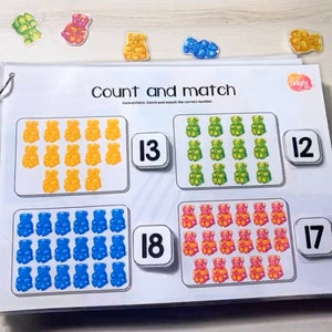 Gummy Count and Match A4 Printable Busy Booklet | Number Matching 1-20 ...