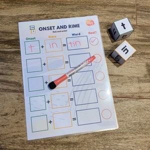 Onset and Rime Activity Set | Word Building | Literacy Activity ...