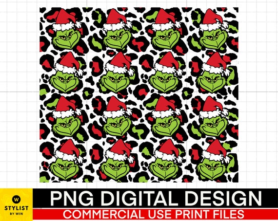 Grinch Png Seamless Pattern Christmas Seamless Pattern | Etsy