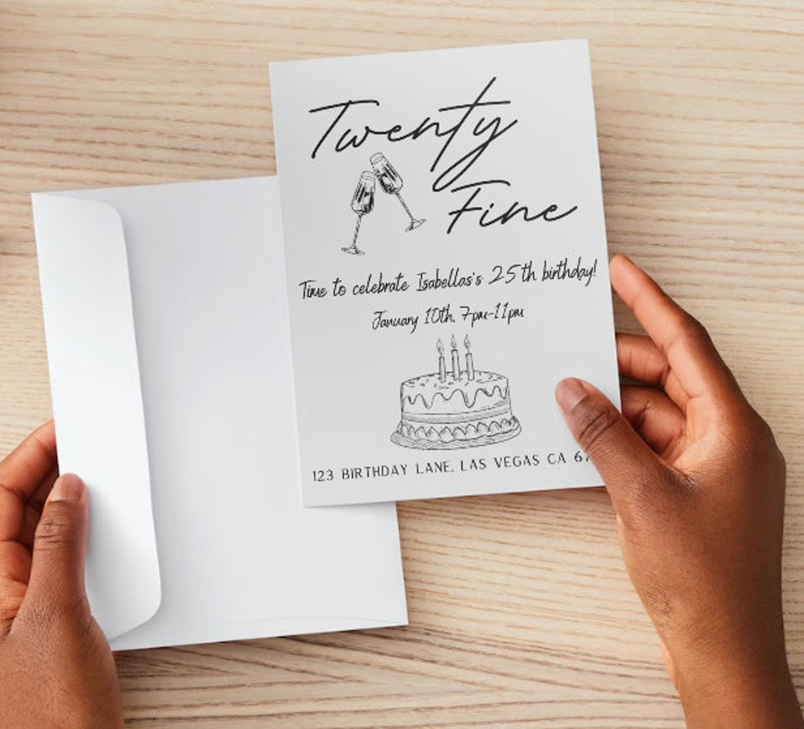 Twenty Fine Birthday Invite 25th Birthday Party Invitation Woman's ...