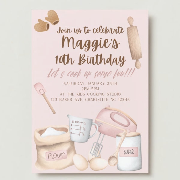 Cooking Birthday Party Invitation - Etsy