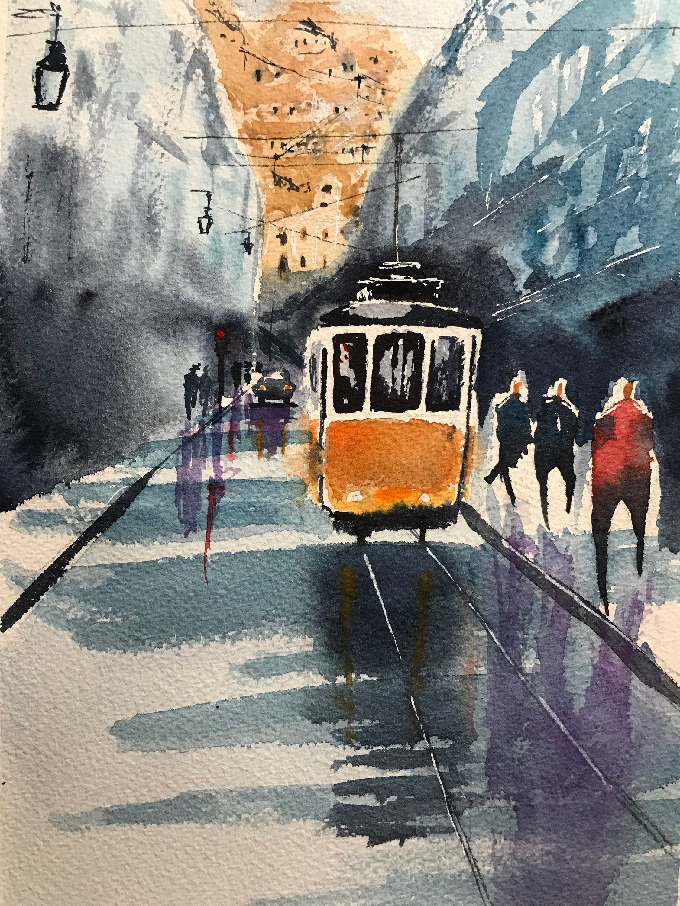 Urban Landscapes Watercolor Painting, Original, Landscapes, City ...