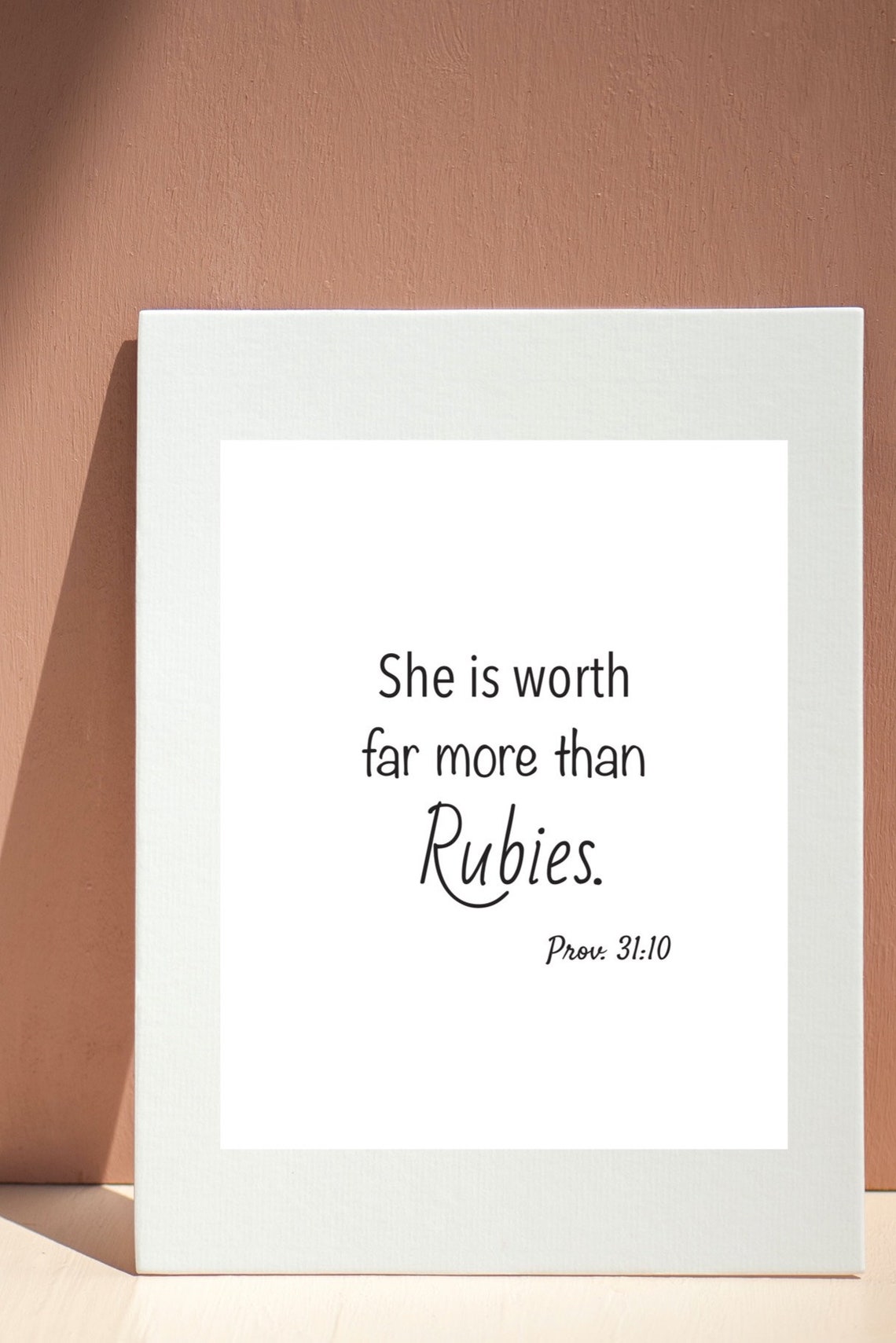 She Is Worth Far More Than Rubies Prov 31 10 Bible Verses Etsy