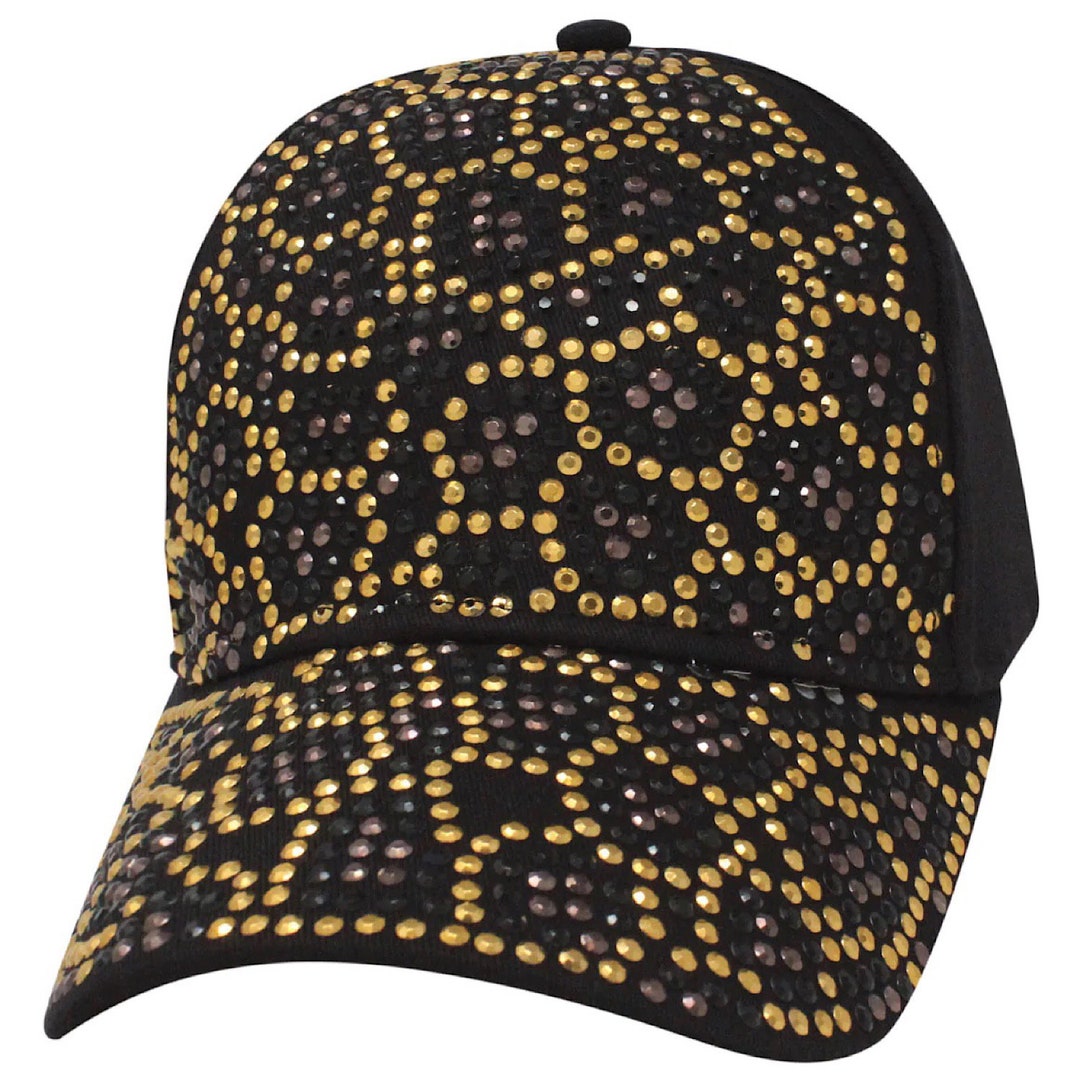 Rhinestone Leopard Bling Cap - Etsy