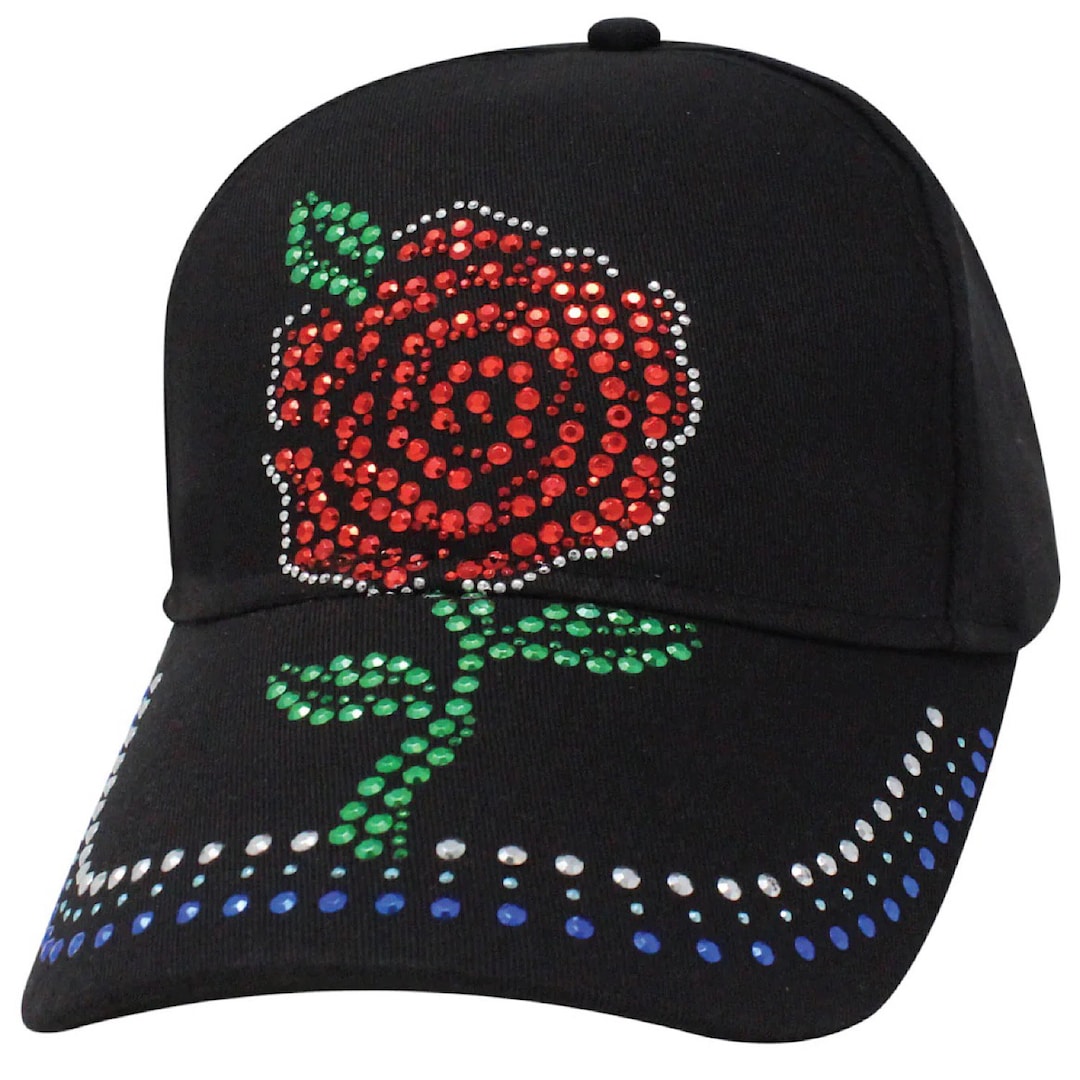 Rhinestone Rose Bling Cap - Etsy