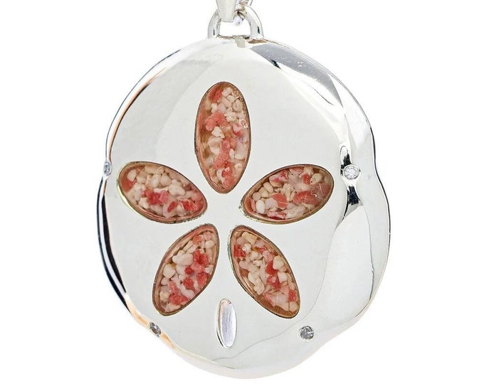 Original Bermuda Pink Sand and Sterling Silver Large Sand Dollar ...