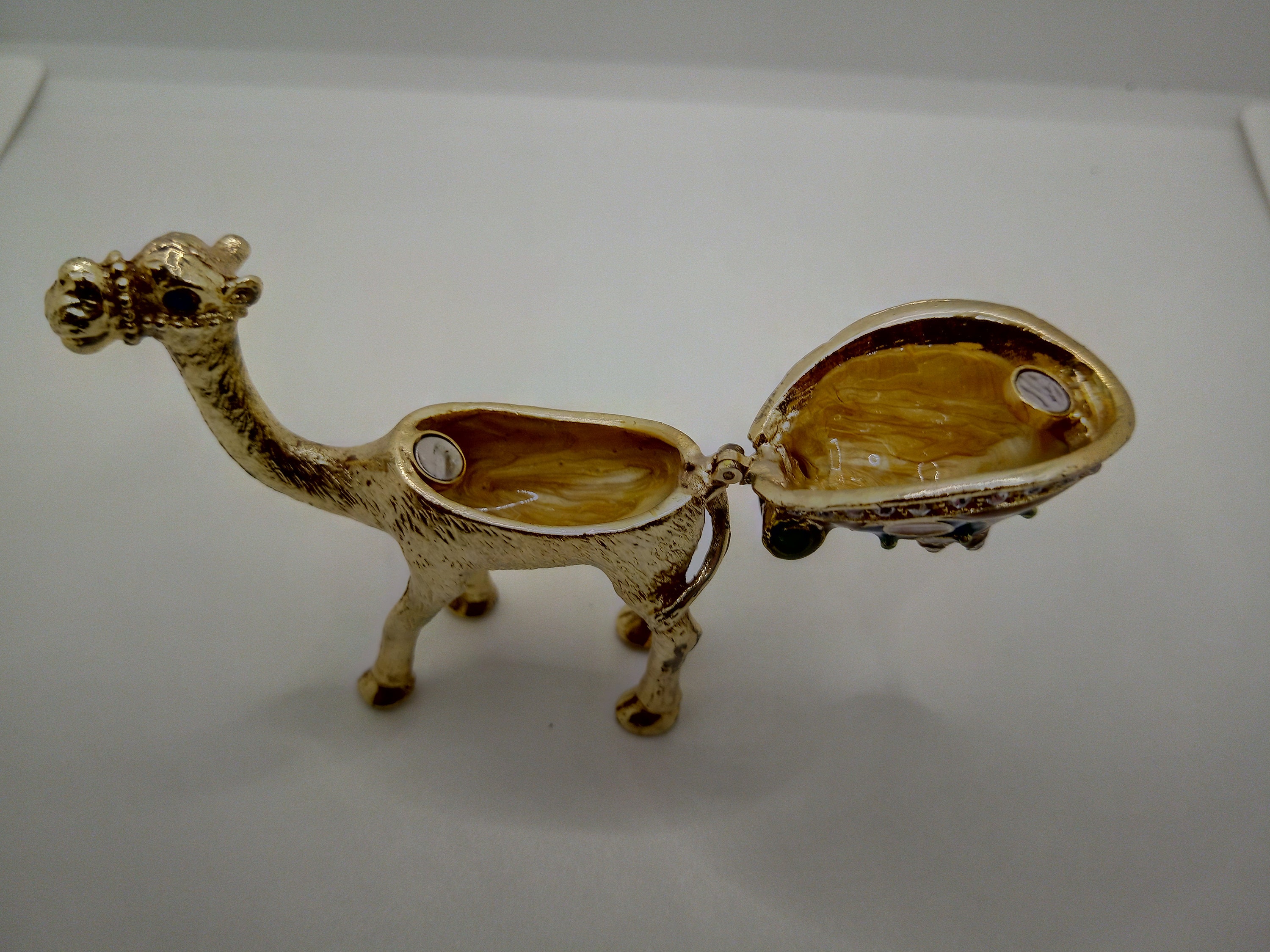 Bejeweled Gold & Enamel Camel Jewelry o Trinket Box - Etsy España
