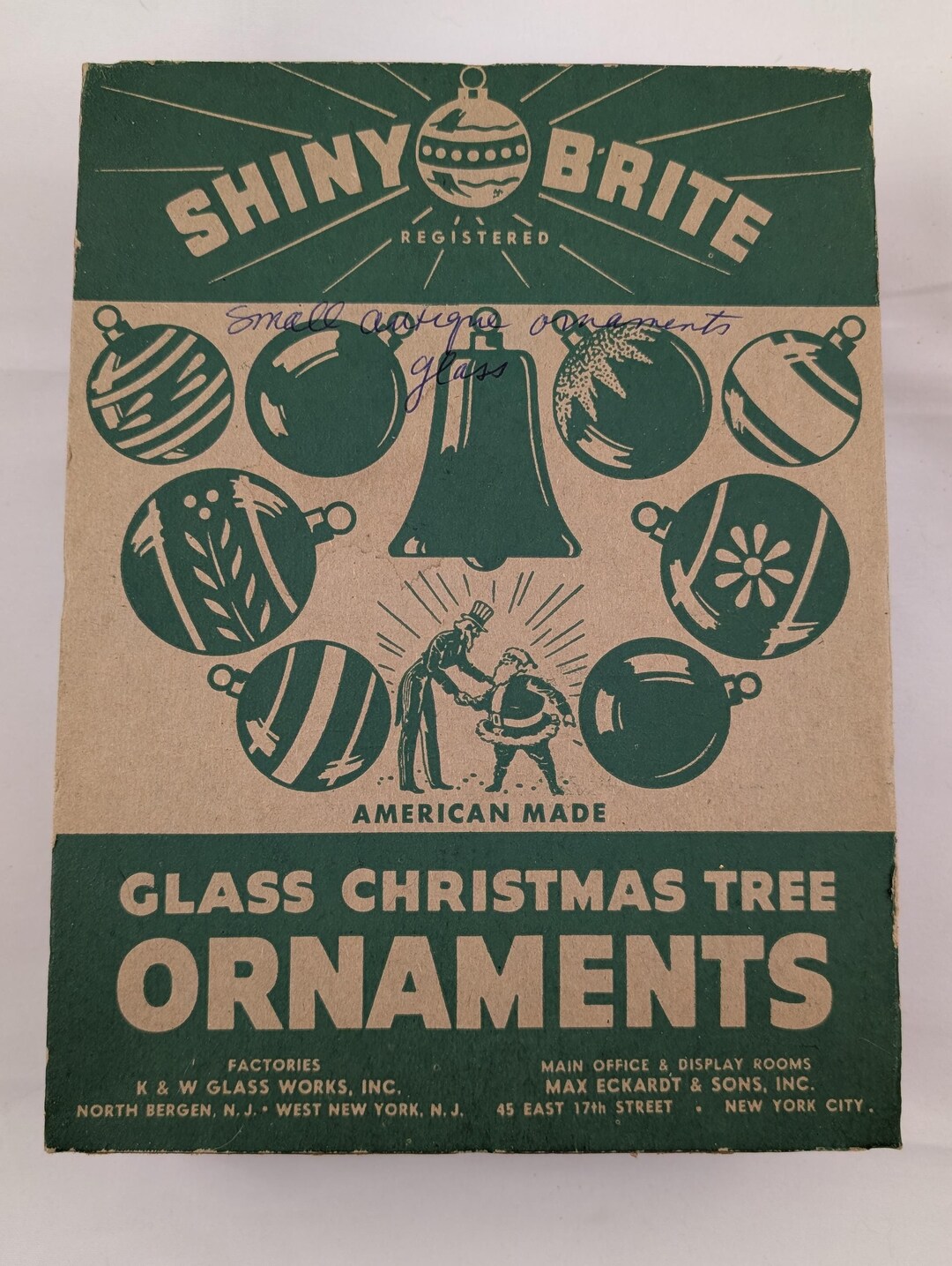 Vintage 1950s Shiny Brite Tree Ornaments With Original BOX Mixed Balls ...