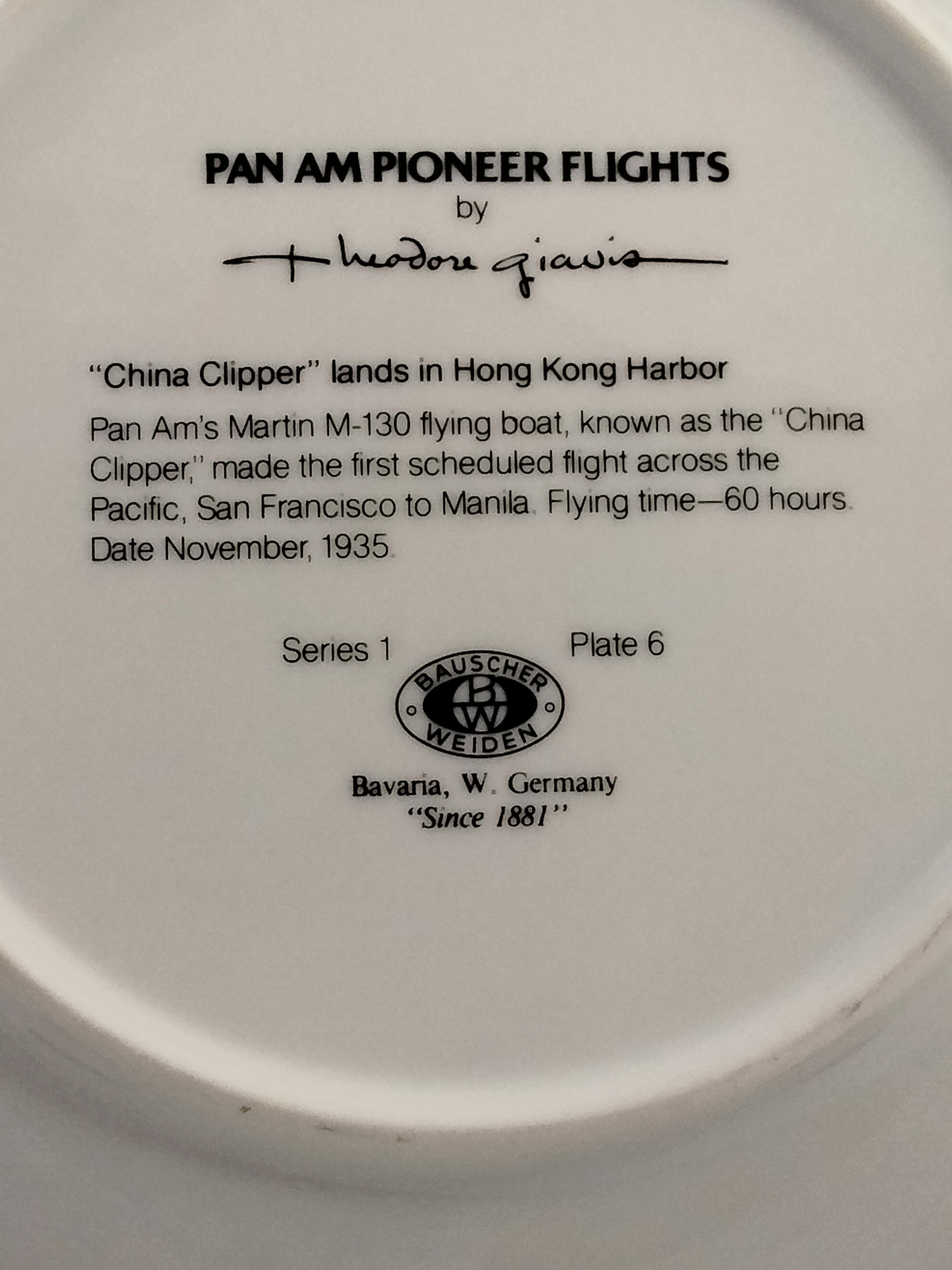 Vintage Pan Am Airline - Pioneer Plane Collector Plates: Constellation ...
