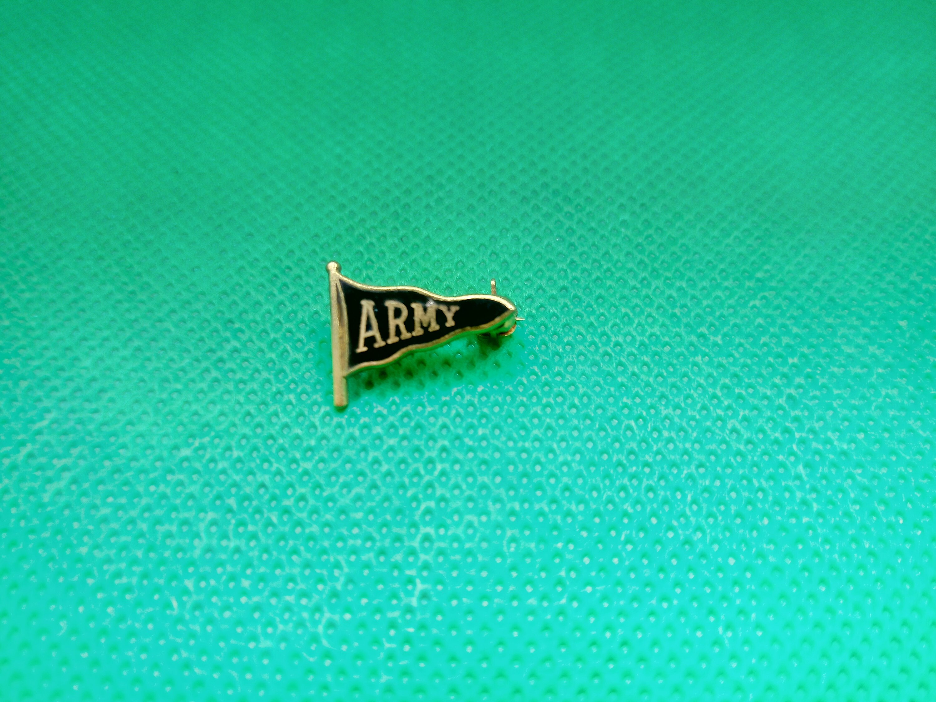 Vintage Blue Enamel & Brass ARMY Pennant Pin - Etsy