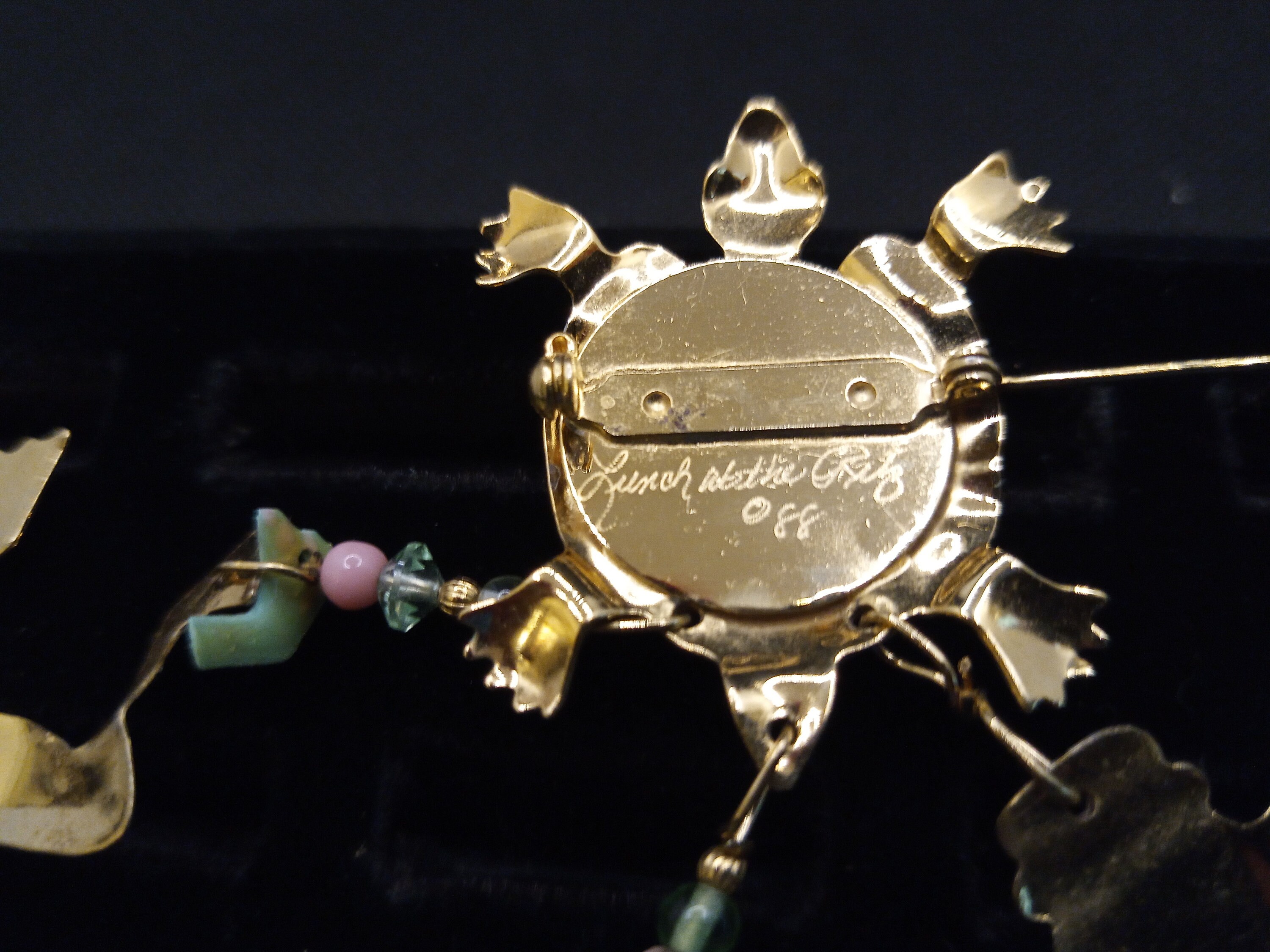 Vintage and Rare lunch at the Ritz Dangly Pinback Brooch Swamp ...