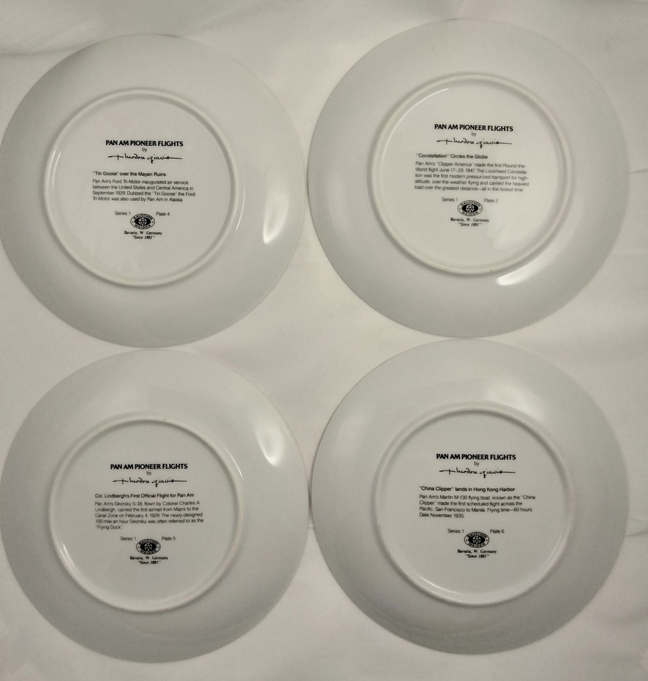 Vintage Pan Am Airline - Pioneer Plane Collector Plates: Constellation ...