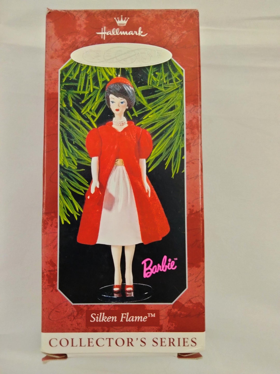 NIB - Hallmark Silken Flame Barbie in Red Flair Coat Keepsake Ornament ...