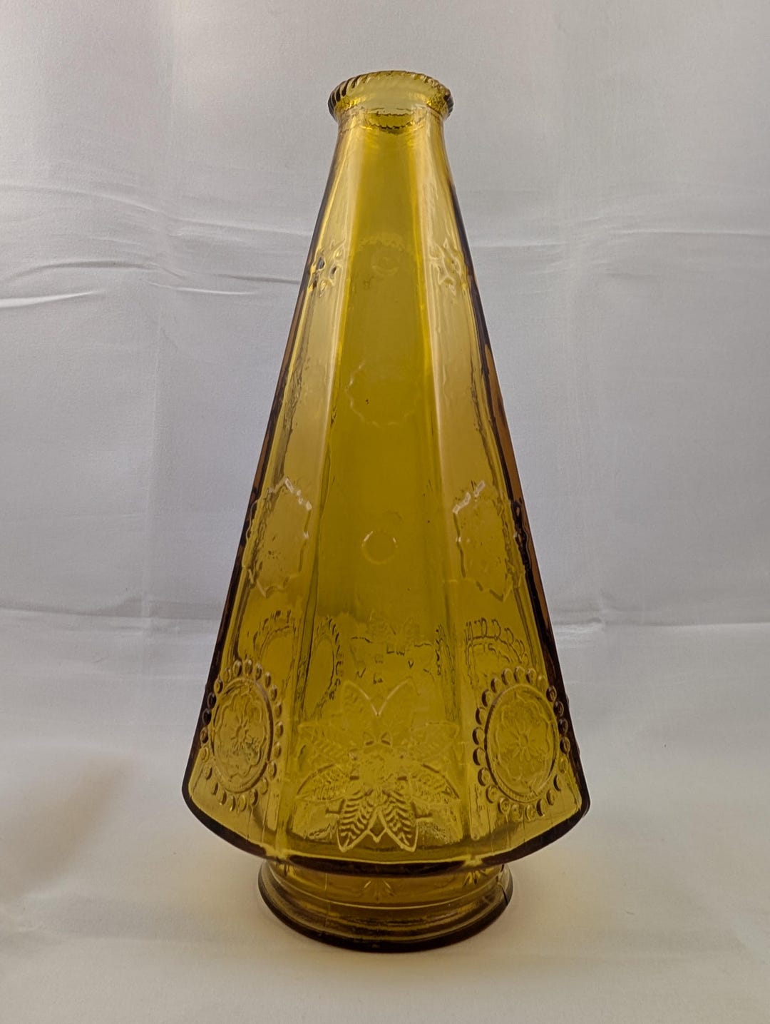 1960s Christmas Tree Bottle Vase by Wheaton Glass Co - Rare Amber Glass ...