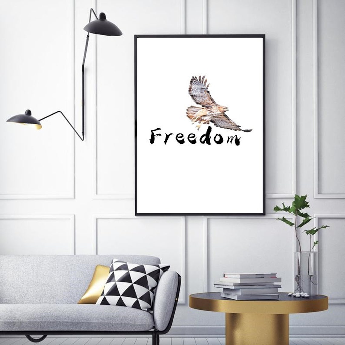 Freedom Print Freedom Poster Minimalist Wall Art Printable | Etsy