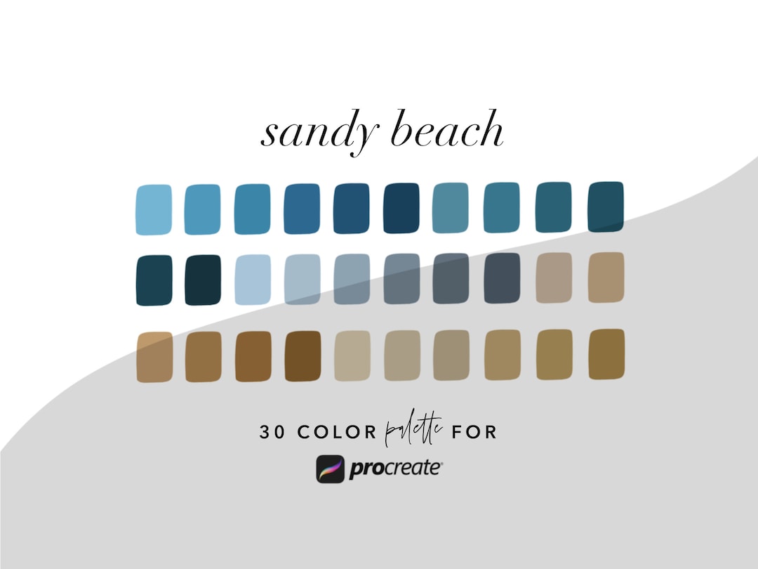 Sandy Beach Procreate Color Palette // iPad Lettering // Procreate ...