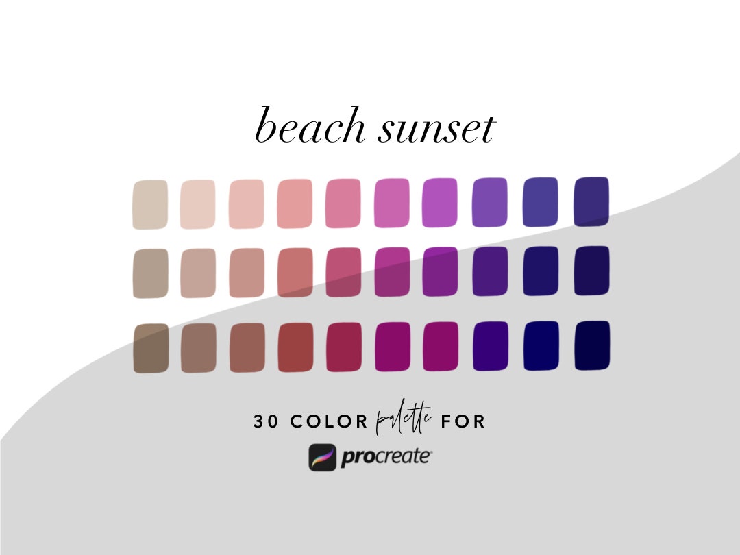 Beach Sunset Procreate Color Palette // iPad Lettering // Procreate ...
