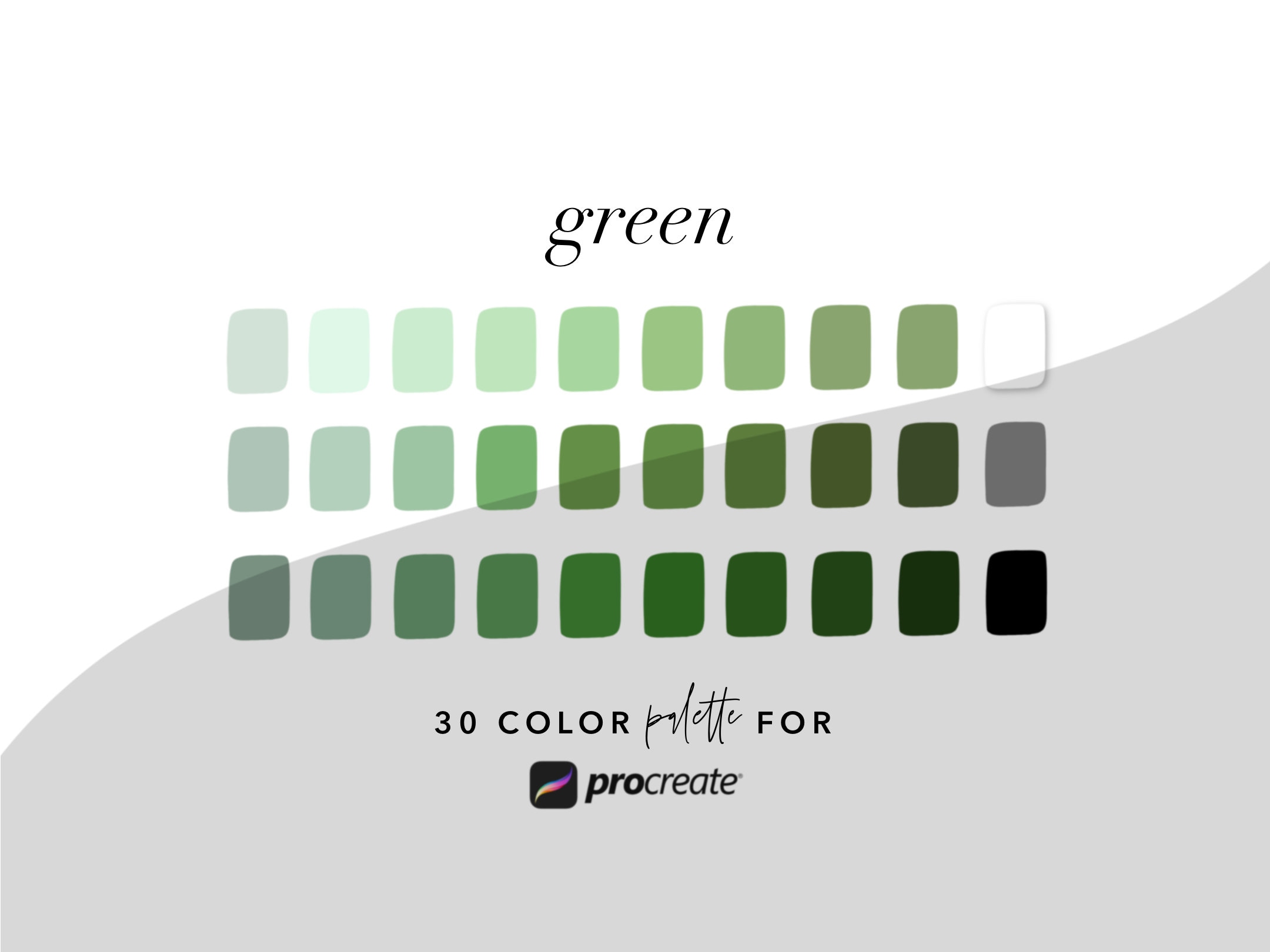 Green Procreate Color Palette // iPad Lettering // Procreate Tools ...