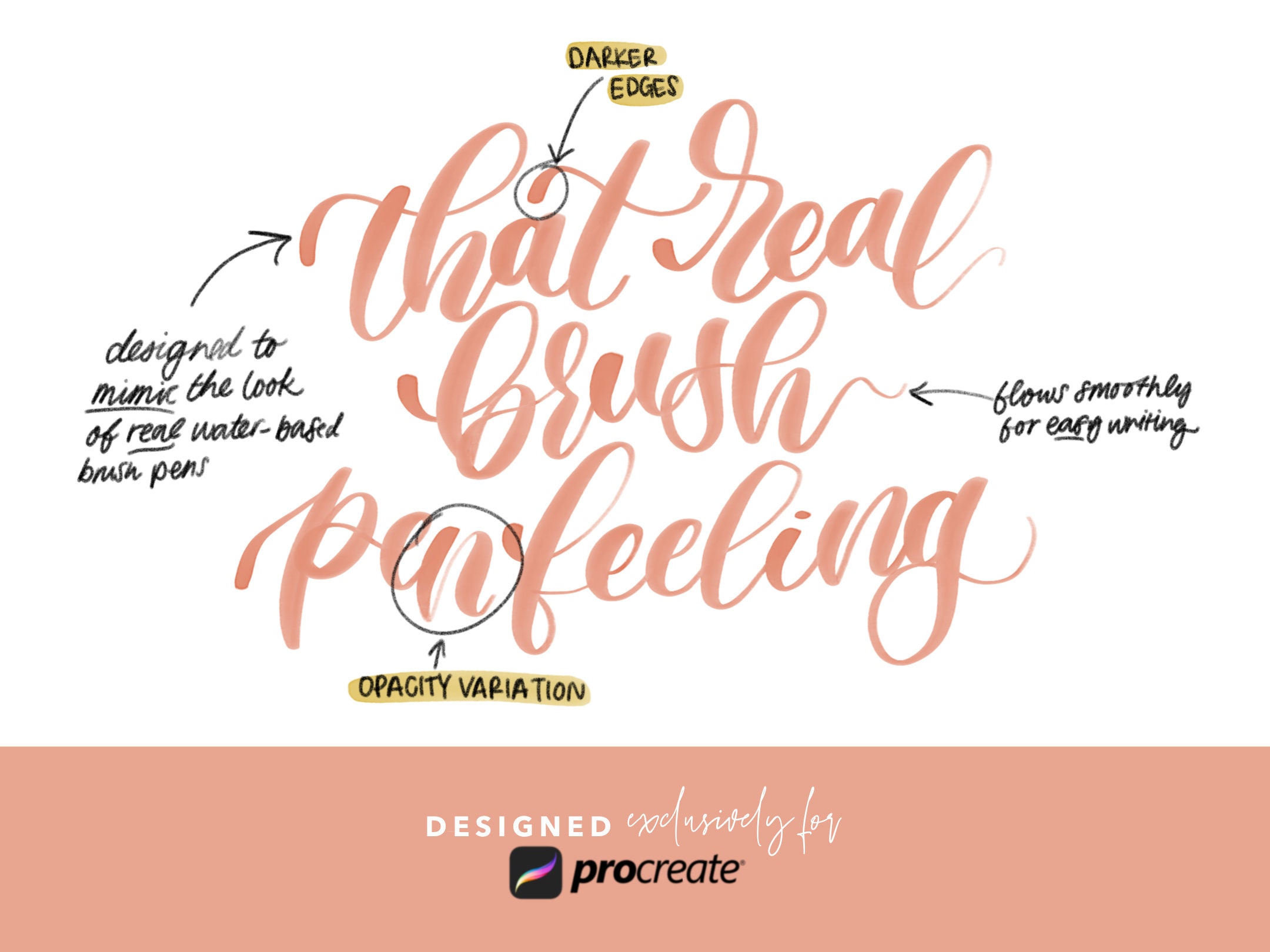 Realistic Brush Pen Procreate Brush Set // iPad Lettering // Procreate ...