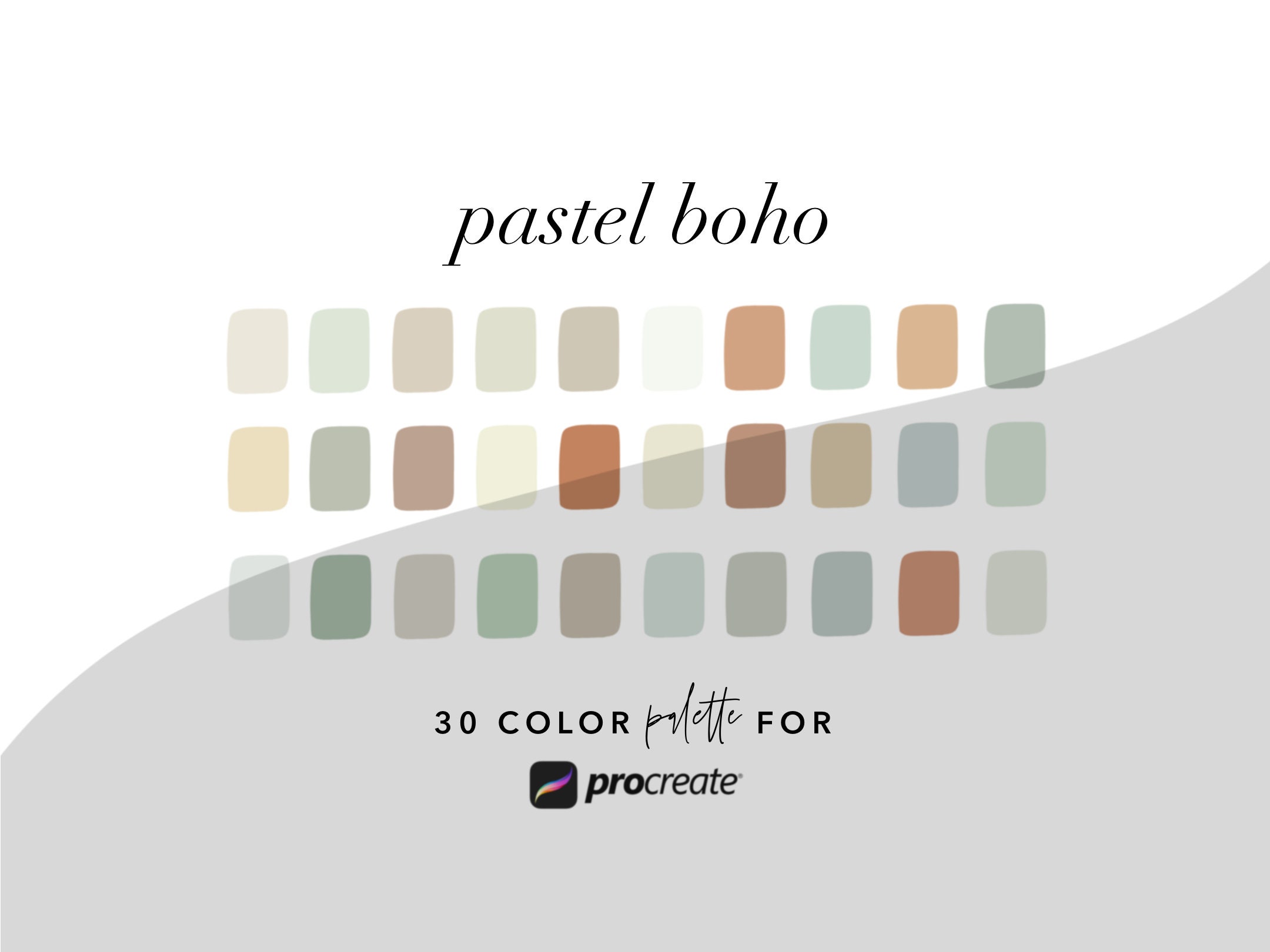 Pastel Boho Procreate Color Palette // iPad Lettering // Procreate ...