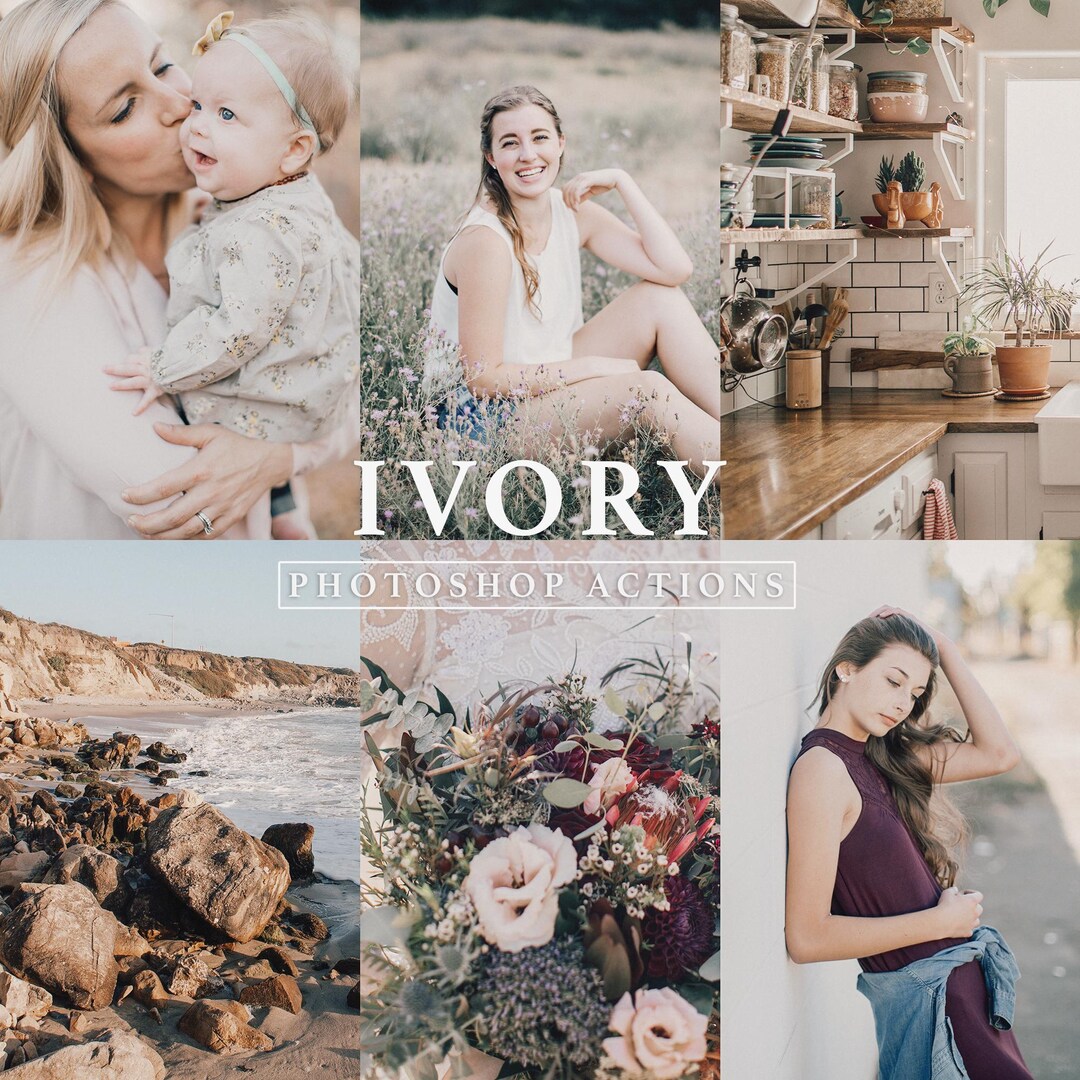 Buy PHOTOSHOP ACTIONS - Ivory // Muted, Airy Tones, Portrait Filters ...