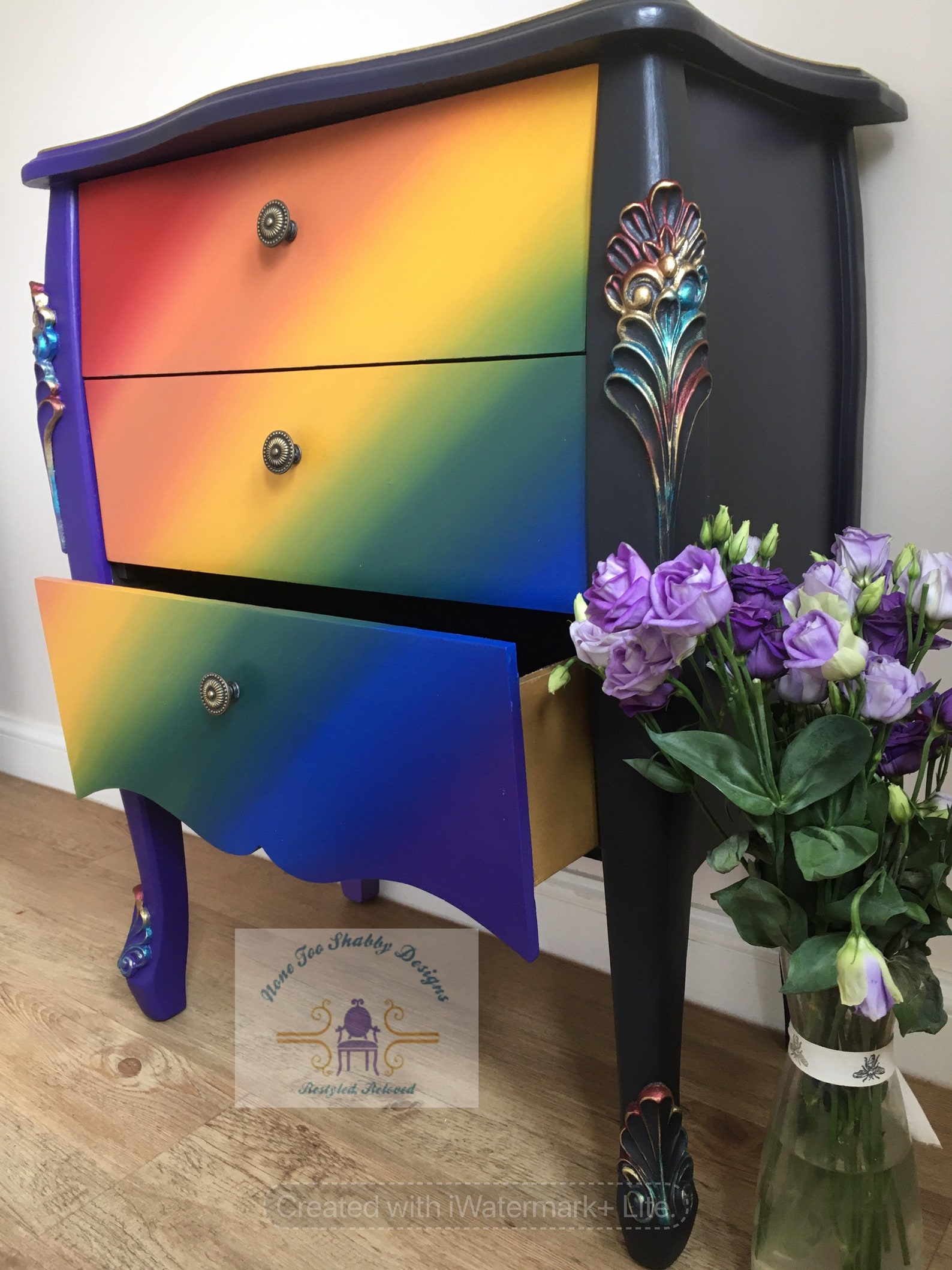 Rainbow Small Chest of Drawers/ Bedside Unit - Etsy
