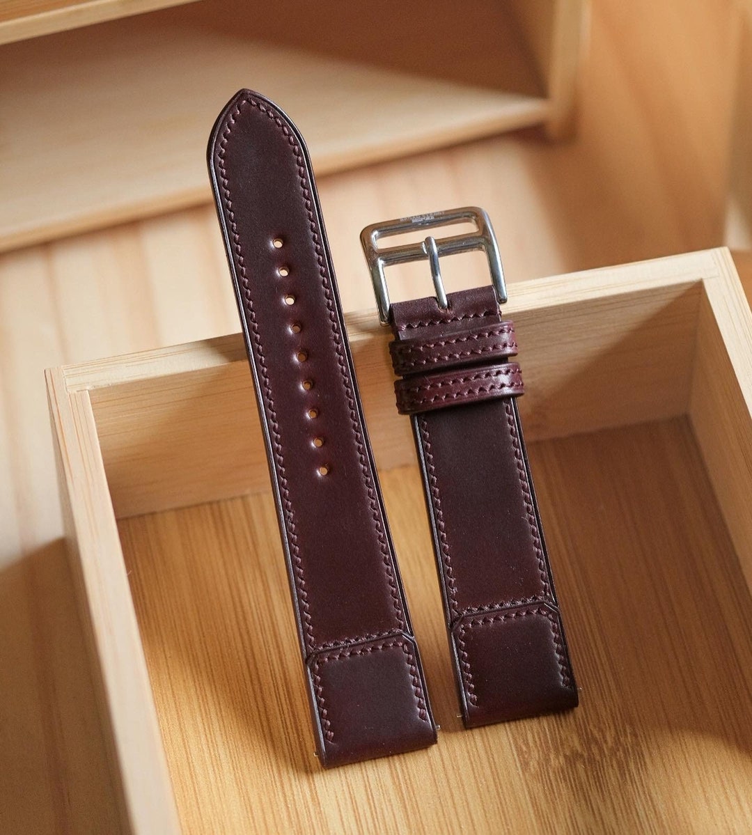 Horween Color 8 Shell Cordovan Watch Strap for JLC Reverso - Etsy