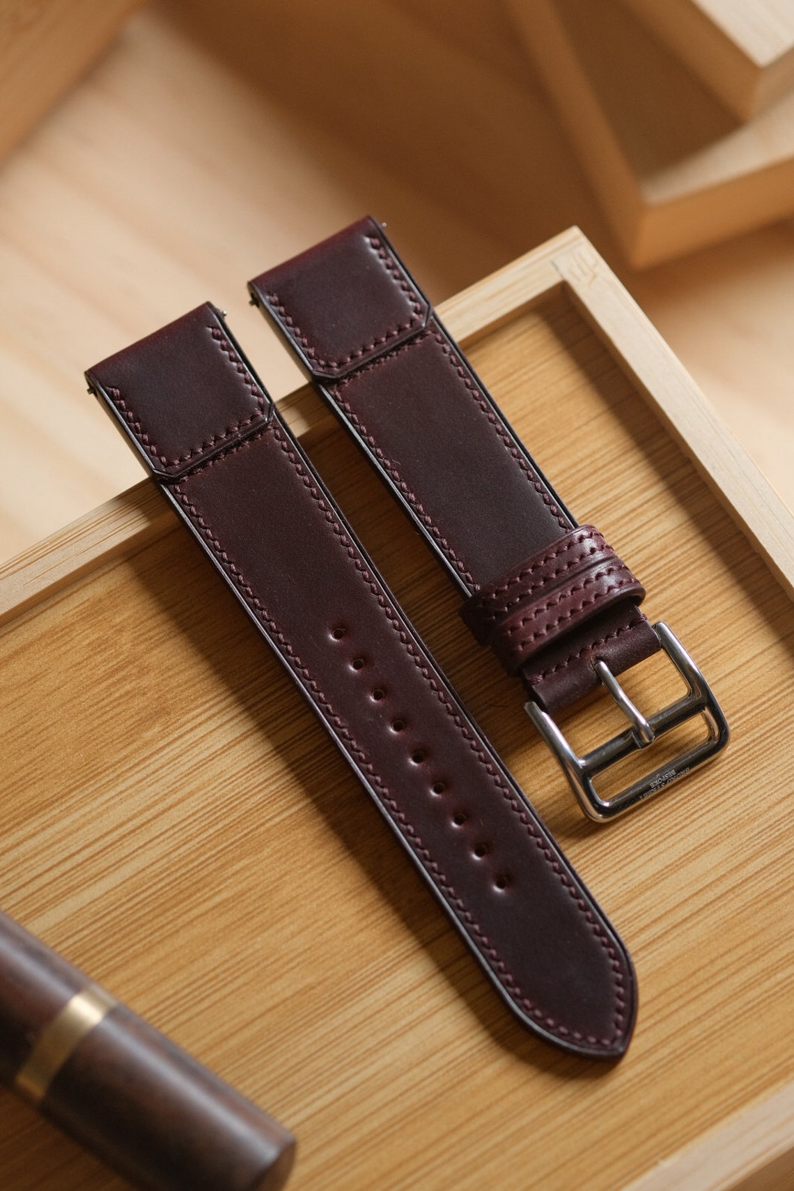 Horween Color 8 Shell Cordovan Watch Strap for JLC Reverso | Etsy