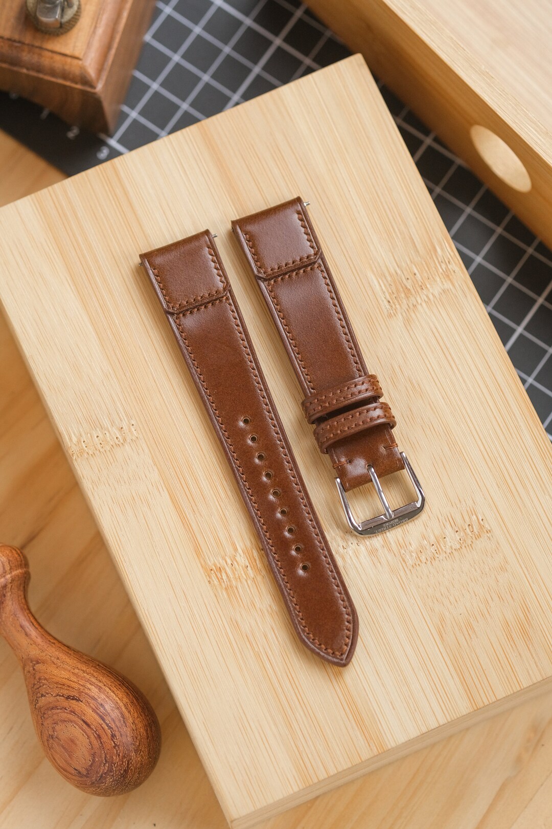 Coffee Brown Shell Cordovan Watch Strap for JLC Reverso - Etsy