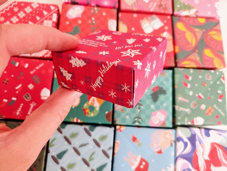 5 Pack Origami Christmas Masu Boxes: RANDOM SELECTION Holiday Patterns ...