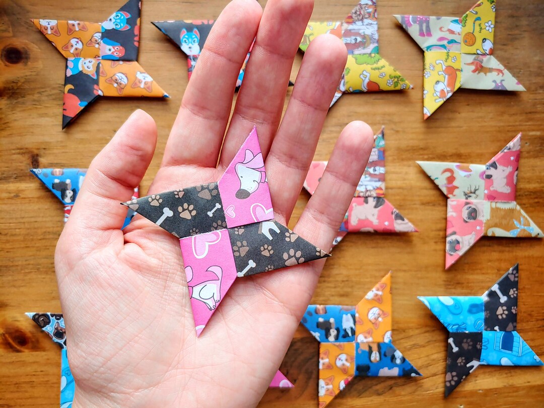 12pc Hand-folded Origami Throwing Stars, Paper Shuriken, Ninja Stars ...