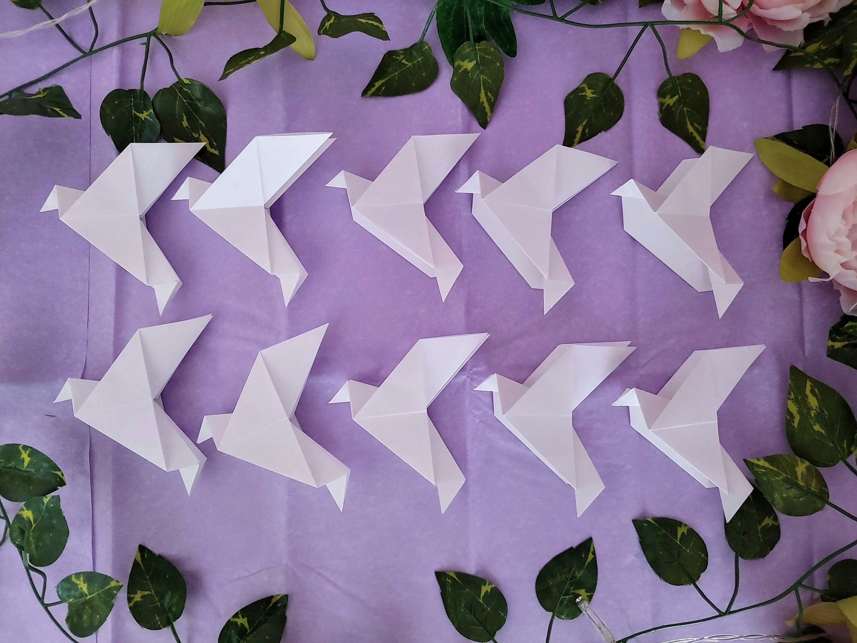 Origami Peace Doves (10 Pack) • White or Upcycled Book Page Paper Birds ...