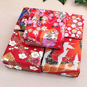 5pc Red Origami Masu Boxes Premium Quality Japanese Yuzen Washi Paper ...