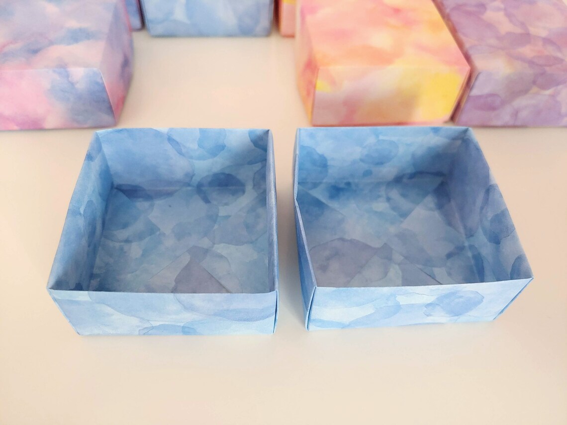 8 Pack Small Cute Boxes Watercolor Pattern Paper Boxes | Etsy