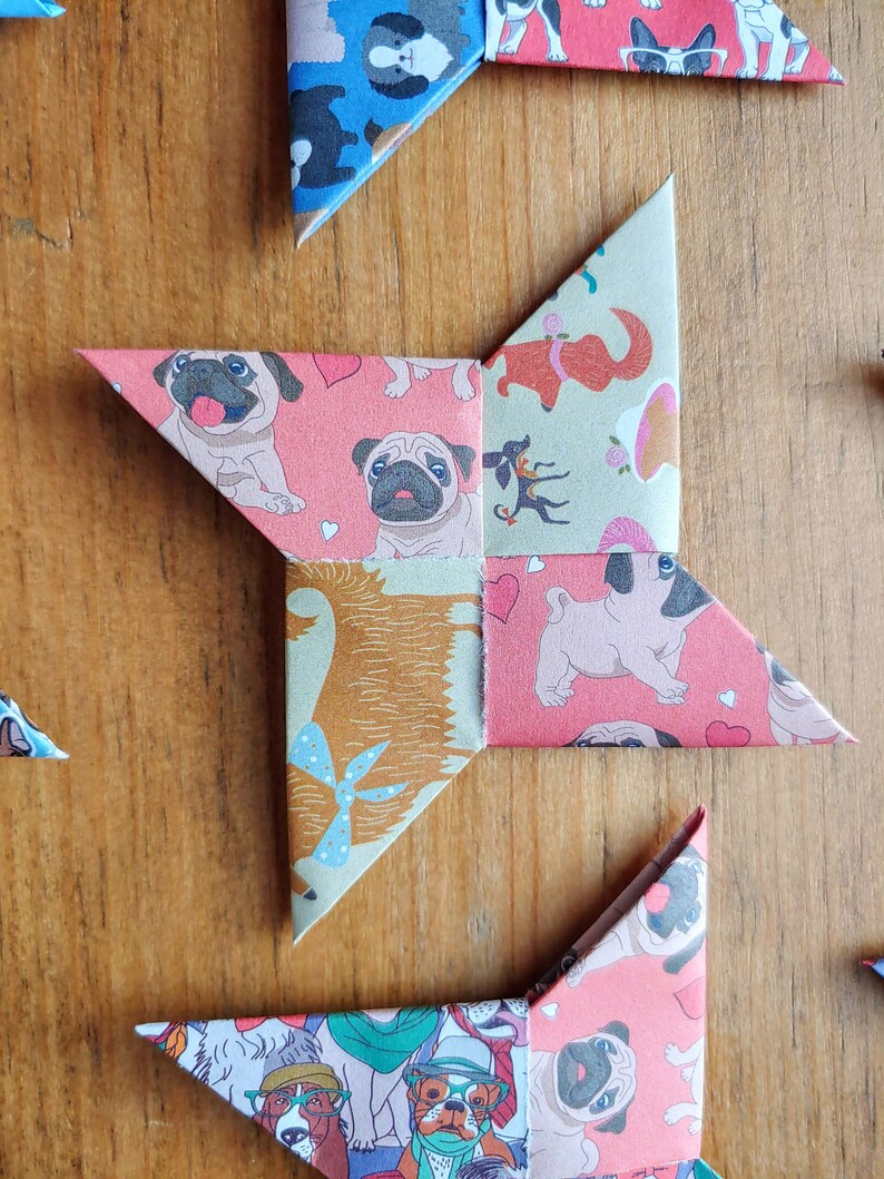 12pc Hand-folded Origami Throwing Stars, Paper Shuriken, Ninja Stars ...